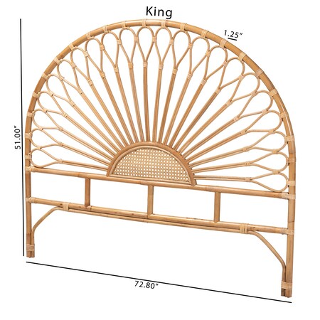 Queen Size Perenna Bohemian Natural Rattan Standalone Headboard